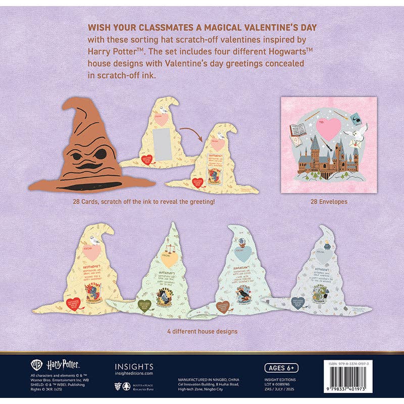 Harry Potter: Sorting Hat Scratch-Off Valentines | Tselaine